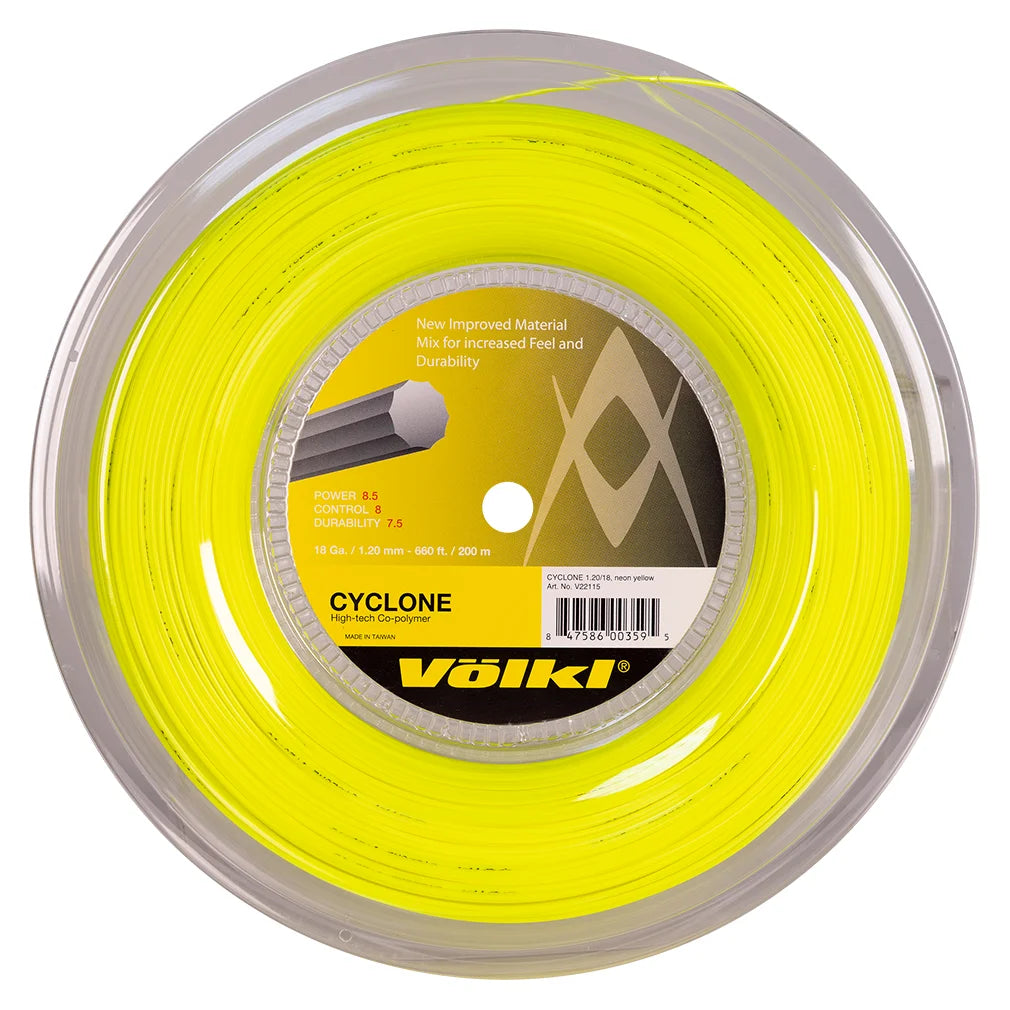 Cyclone 18G Neon Yellow Tennis String Reel – Tennis Express