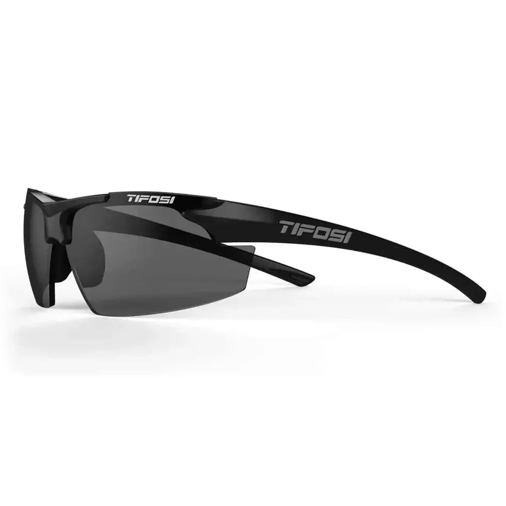 Tifosi Track Sunglasses Gloss Black and Smoke Lenses | Tennis Express